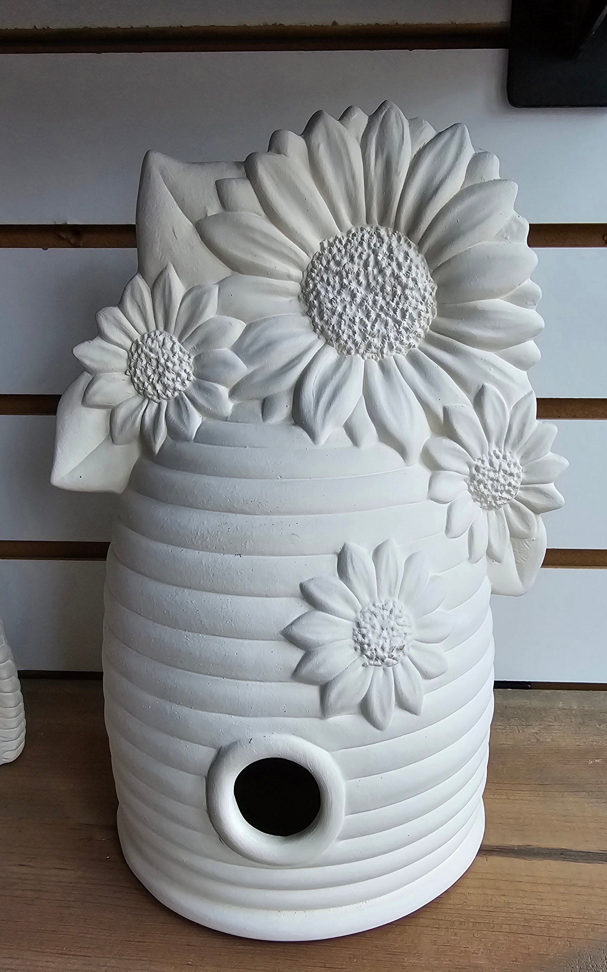 Large Beehive with sunflowers birdhouse | Primitive Frills